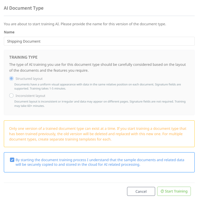Training Custom Document Types